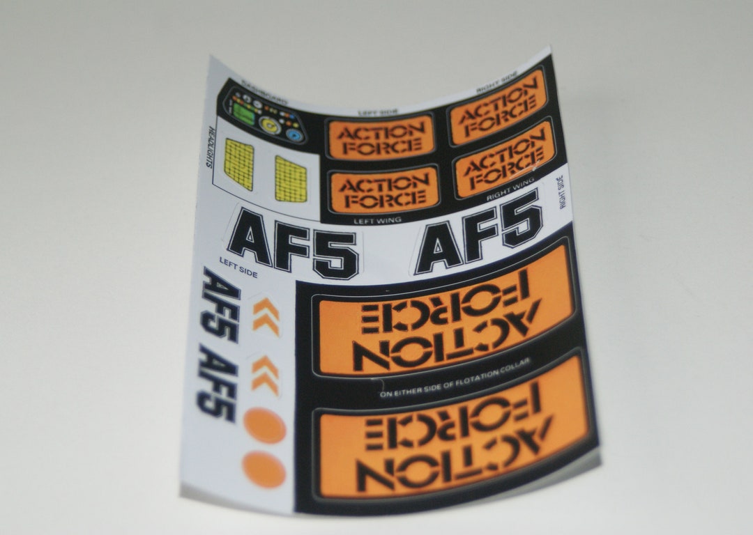 Action Force AF 5 Replacement Custom Stickers/labels/decals DIE CUT - Etsy