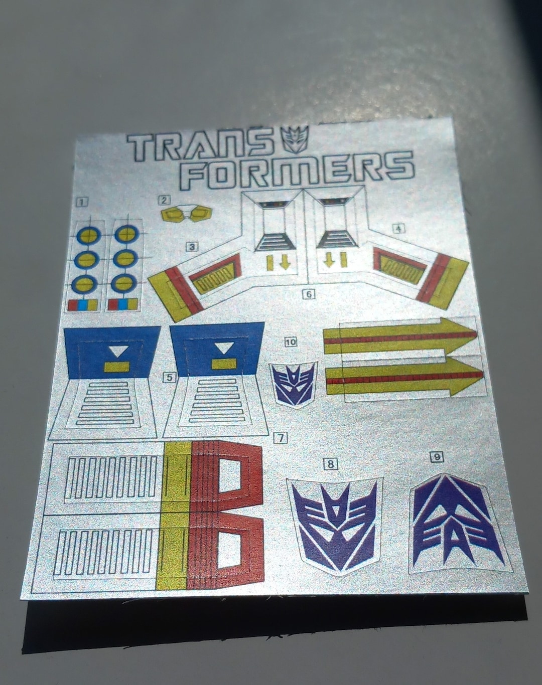Transformers Decepticon Starscream G1 Replacement Stickers/labels ...