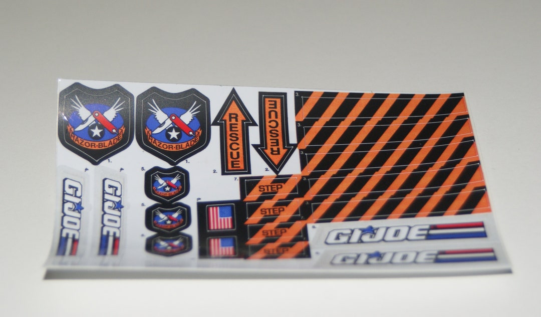 G I Joe Razor Blade G.I. Joe Replacement Stickers/labels/decals DIE CUT ...