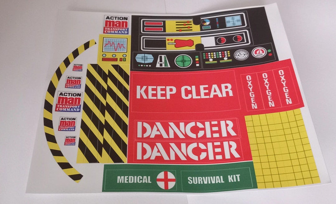 Action Man Multi Terrain Vehicle Custom Repro Replacement Sticker Sheet ...
