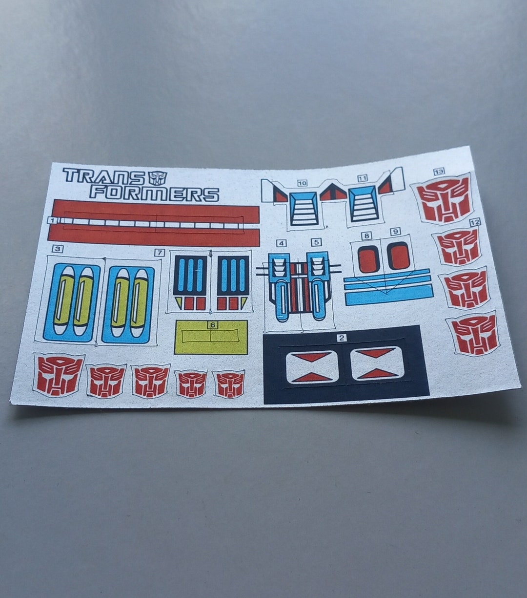 Transformers Autobot Ultra Magnus G1 Replacement Stickers/labels/decals ...