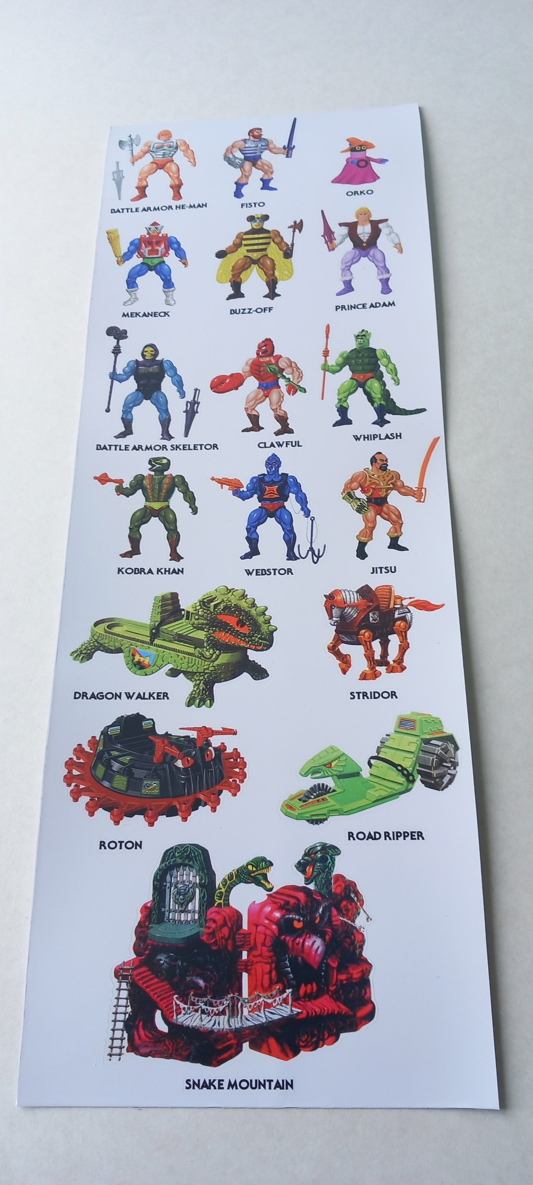 Masters of the Universe Set of 17 Stickers MOTU Stickers/labels/decals ...