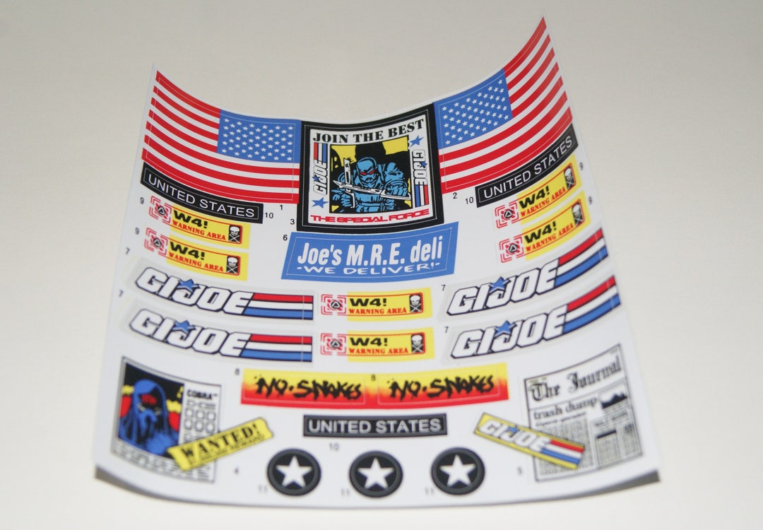 G I Joe American Fort '92 G.I. Joe Replacement Stickers/labels/decals ...