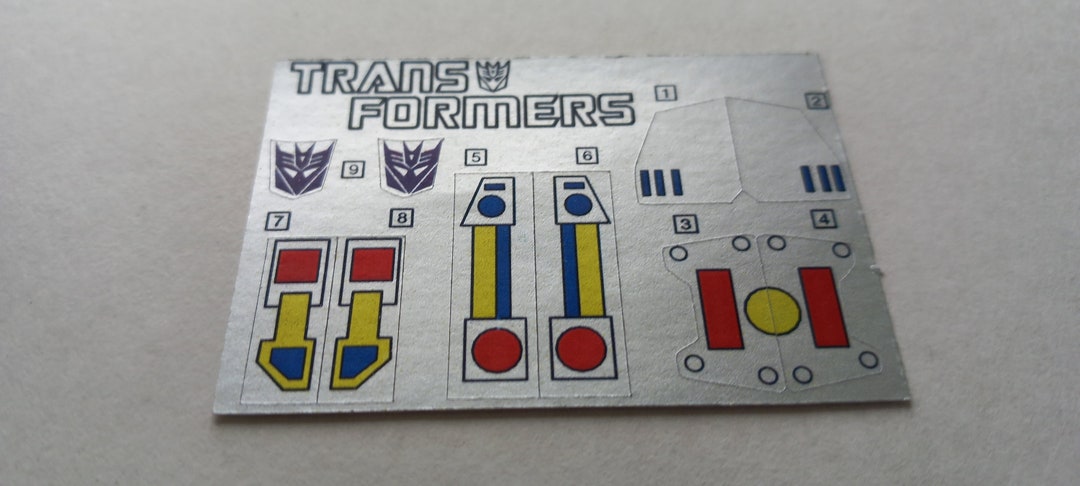 Transformers Decepticon Predacon Tantrum G1 Replacement Stickers/labels ...