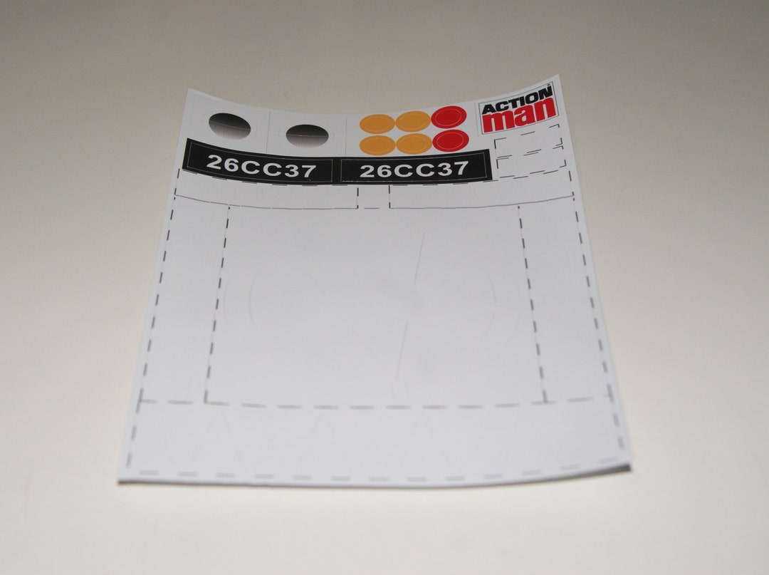 Action Man Jeep Custom Repro Replacement Sticker Sheet Replacement ...