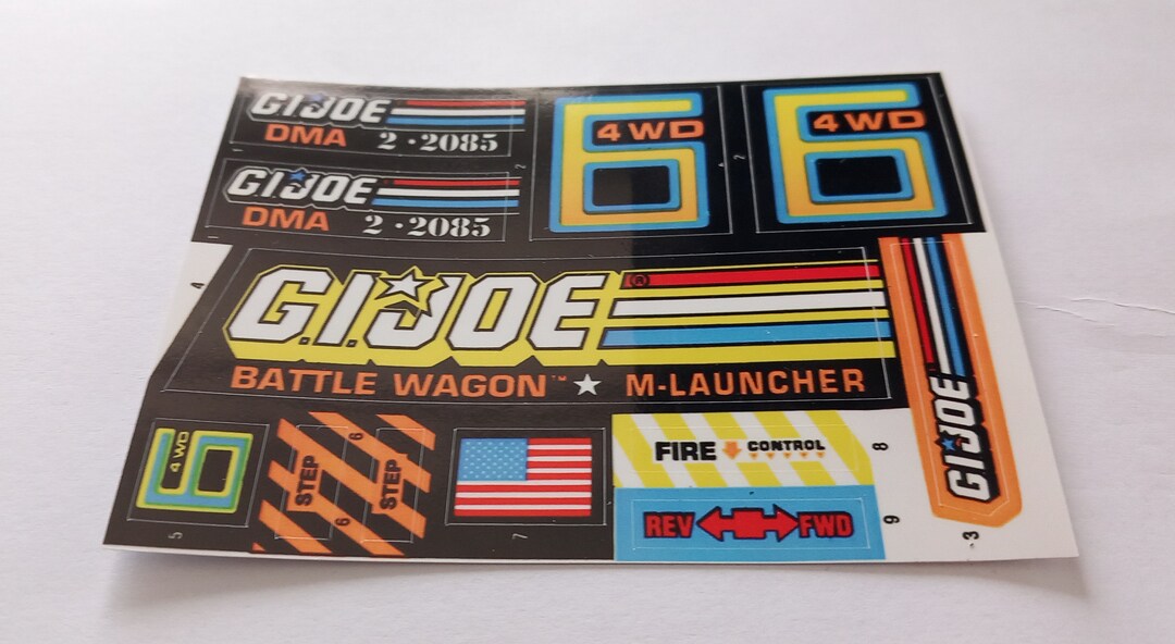 G I Joe Battle Wagon G.I. Joe 1991 Replacement Stickers/labels/decals ...