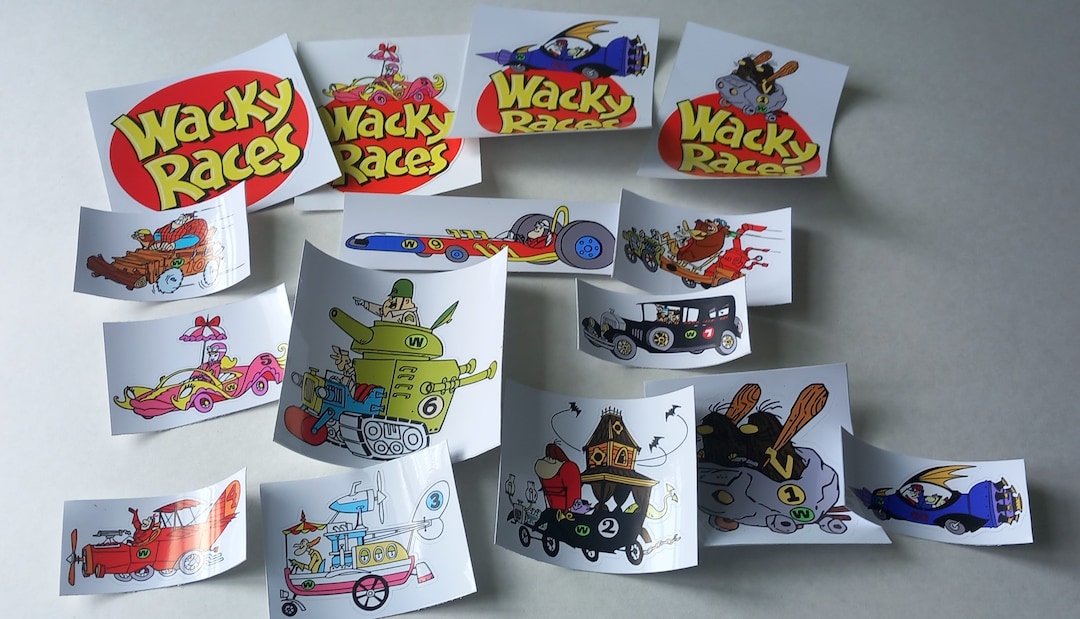 Wacky Races Retro Custom Stickers/labels/decals DIE CUT - Etsy
