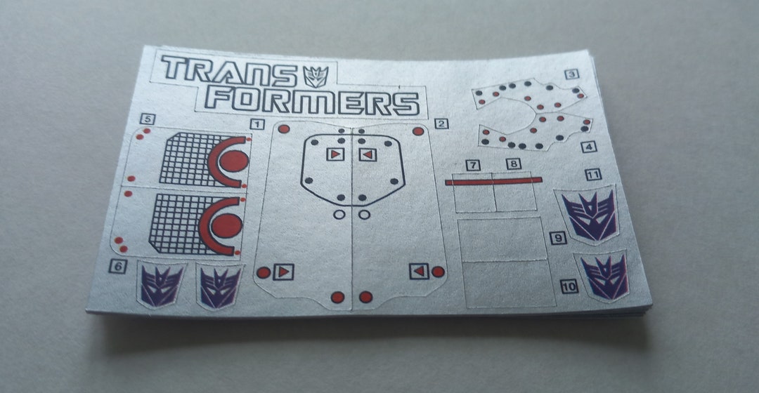 Transformers Decepticon Predacon Headstrong G1 Replacement Stickers ...