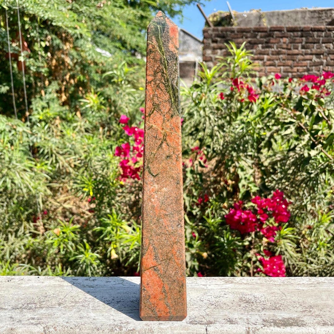 290 MM Tower Red Llanite Crystal Pyramid Sacred Chakra Alignment ...