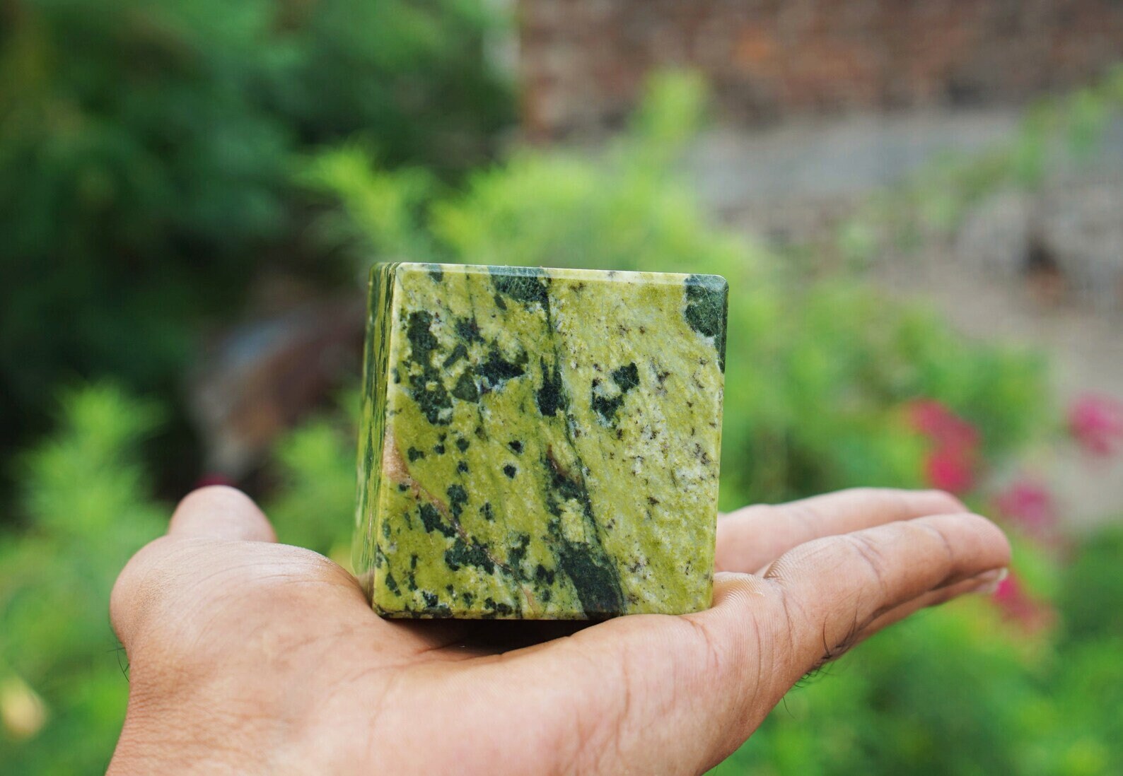 Hand-polished Green Nephrite Jade Cube - 55mm - Healing Crystal Energy ...