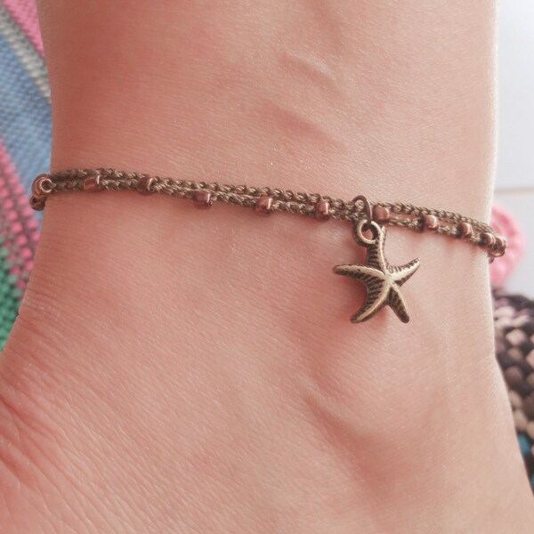Starfish Anklet - Etsy