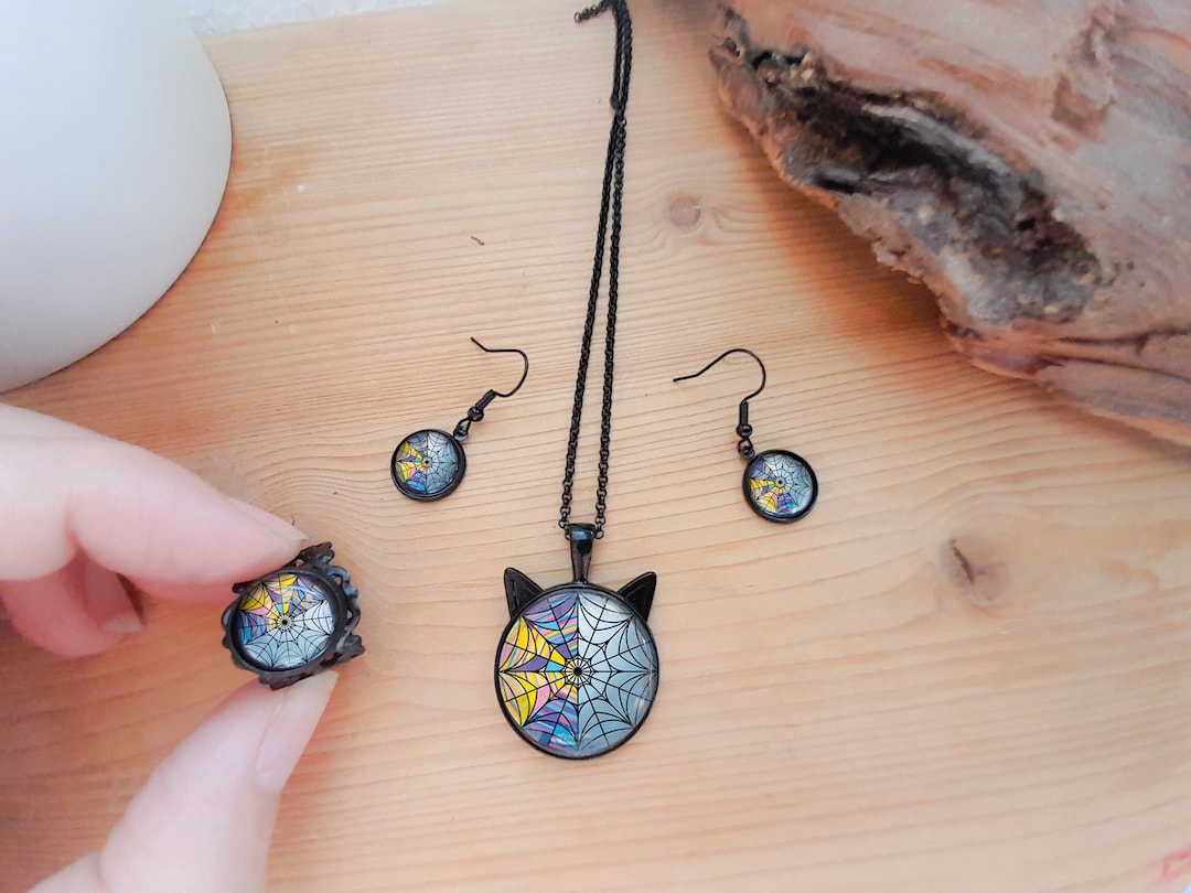 Black Wednesday Necklace Set Jewelry Set Wednesday Ring Wednesday ...