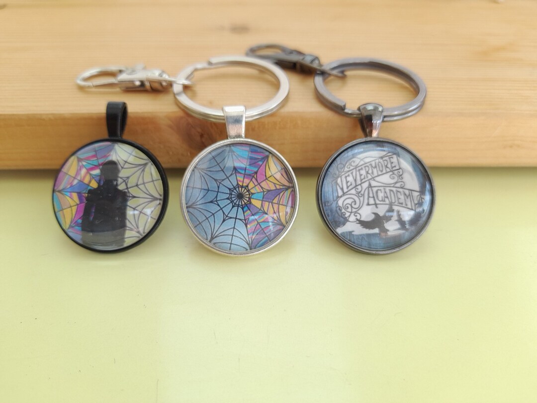 Wednesday Keychain or Necklace Gothic Bag Keychain Gift for Wednesday ...