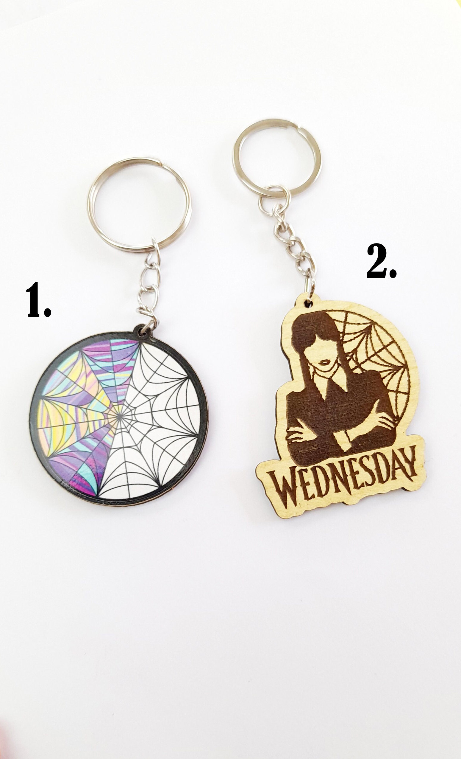 Wednesday Keychain or Necklace Gothic Bag Keychain Gift for Wednesday ...