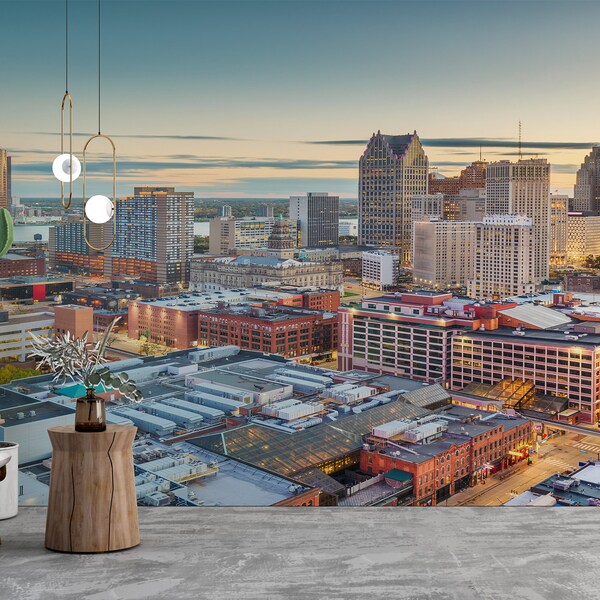 Detroit Landscape Wallpaper - Etsy