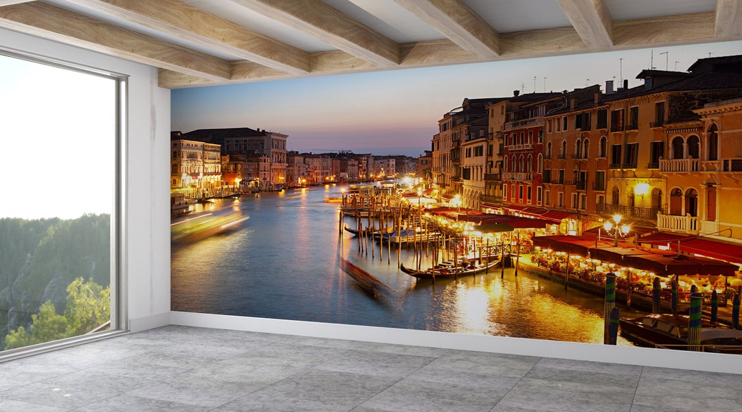 Night View Poster Italy Wallpaper Landscape Wallpaper Art - Etsy
