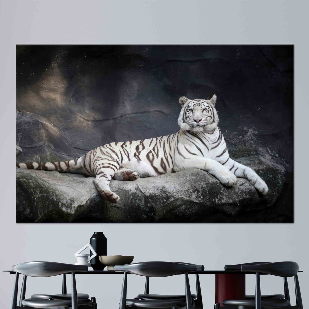 White Tiger Wall Art Tiger Wall Decor Animal Wall Art - Etsy