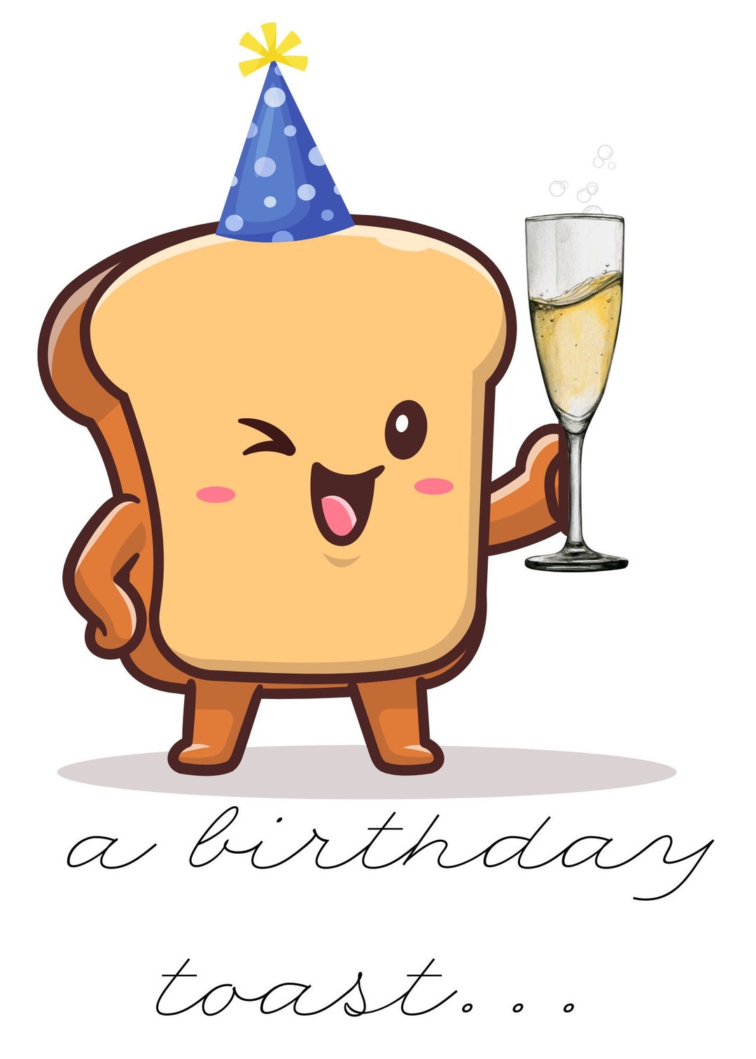 Birthday Toast, Birthday Card Digital Download - Etsy