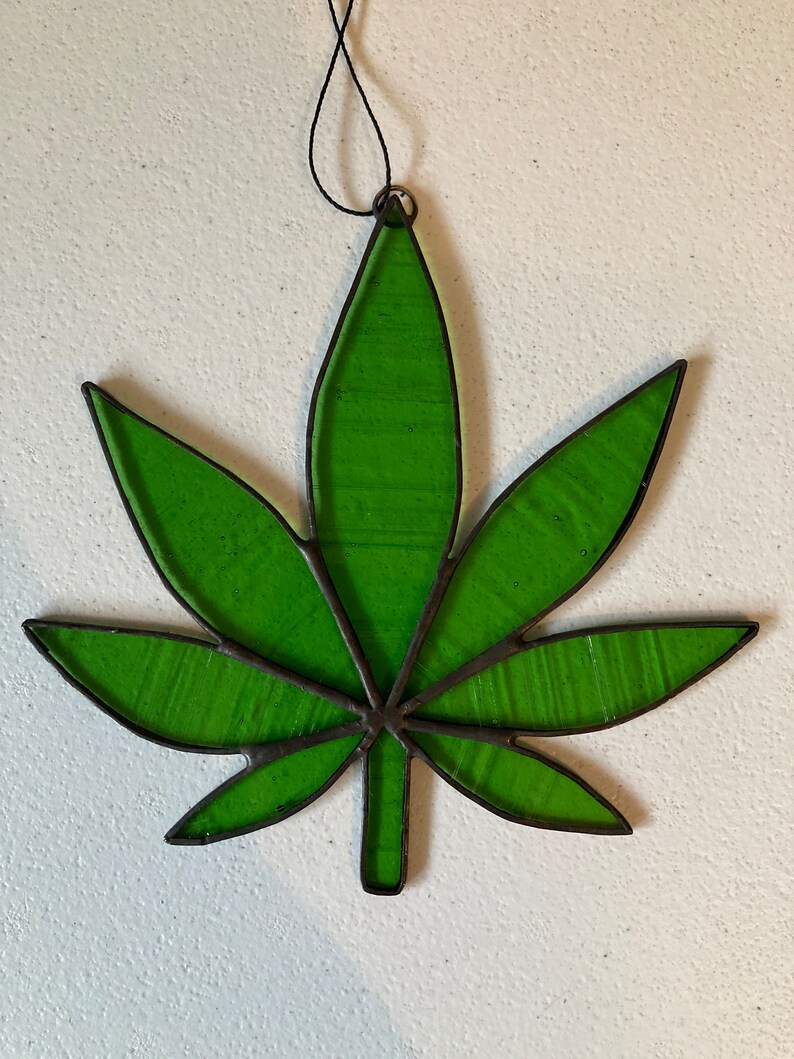 Stain Glass Pot Leaf Window Hanging Marijuana Leaf Cannabis - Etsy