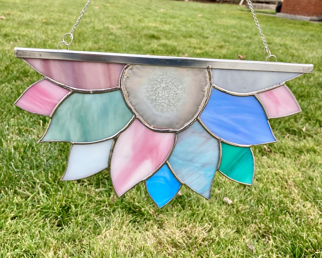 Stain Glass Window Hanging Plant Flower Succulent Suncatcher, Sunflower ...