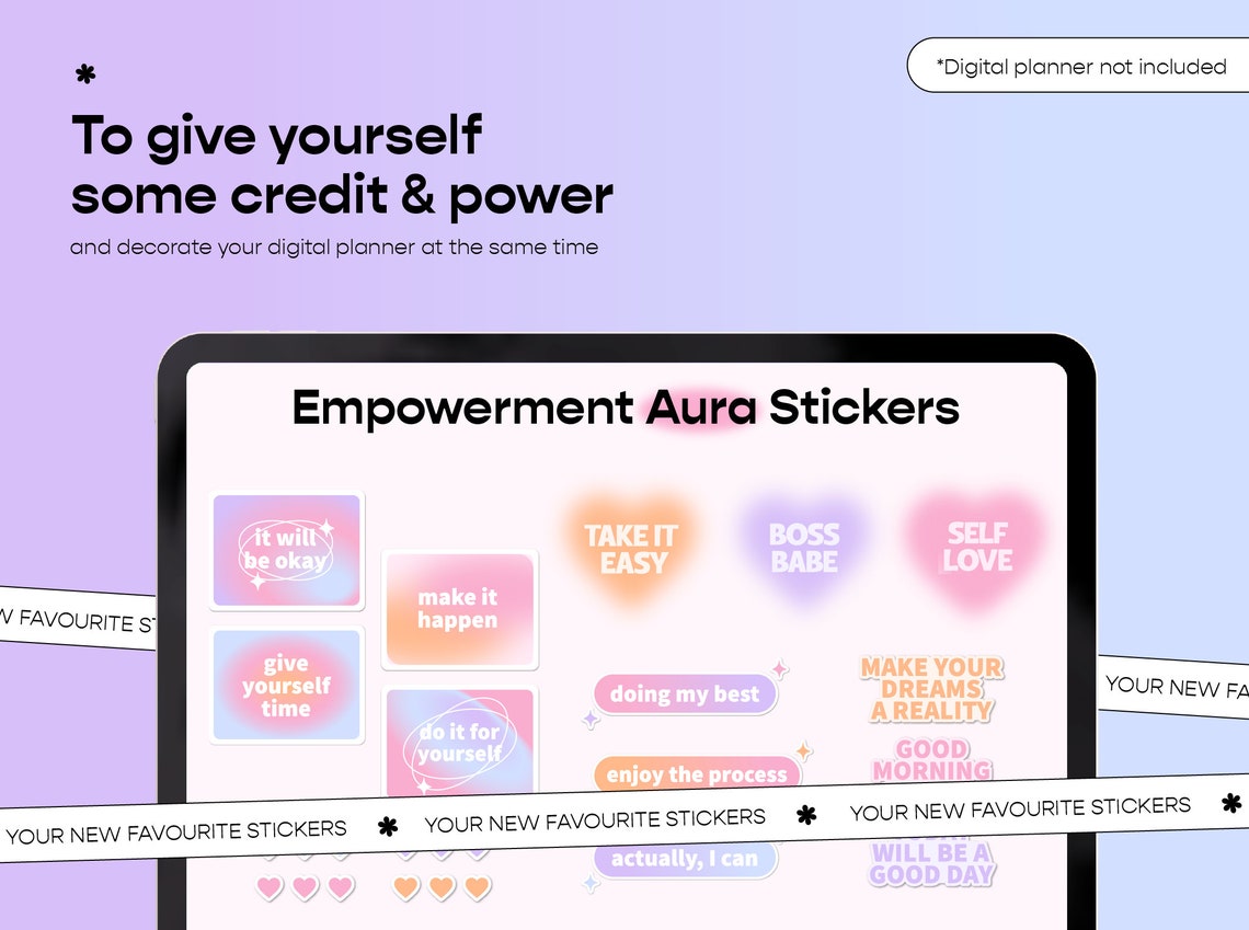 Digital Planner Stickers, Aura Stickers, Empowerment Stickers, Pre ...