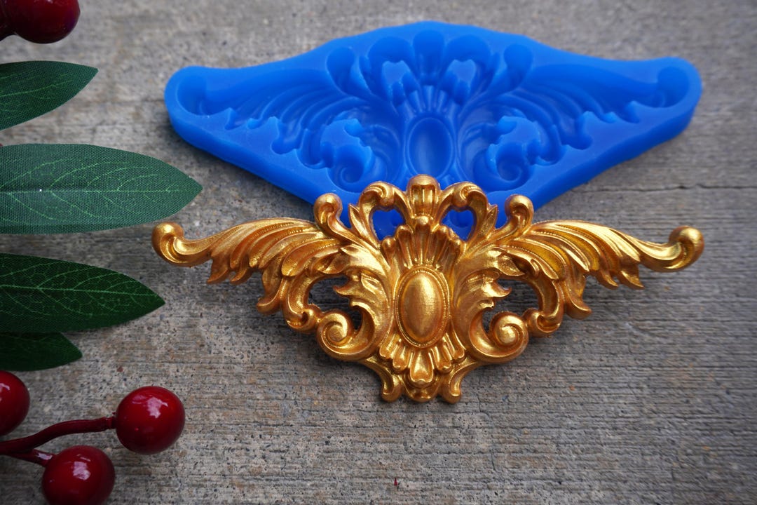 Baroque Scroll Silicone Mold 12x5 Cm for Fondant Resin Chocolate Soap ...