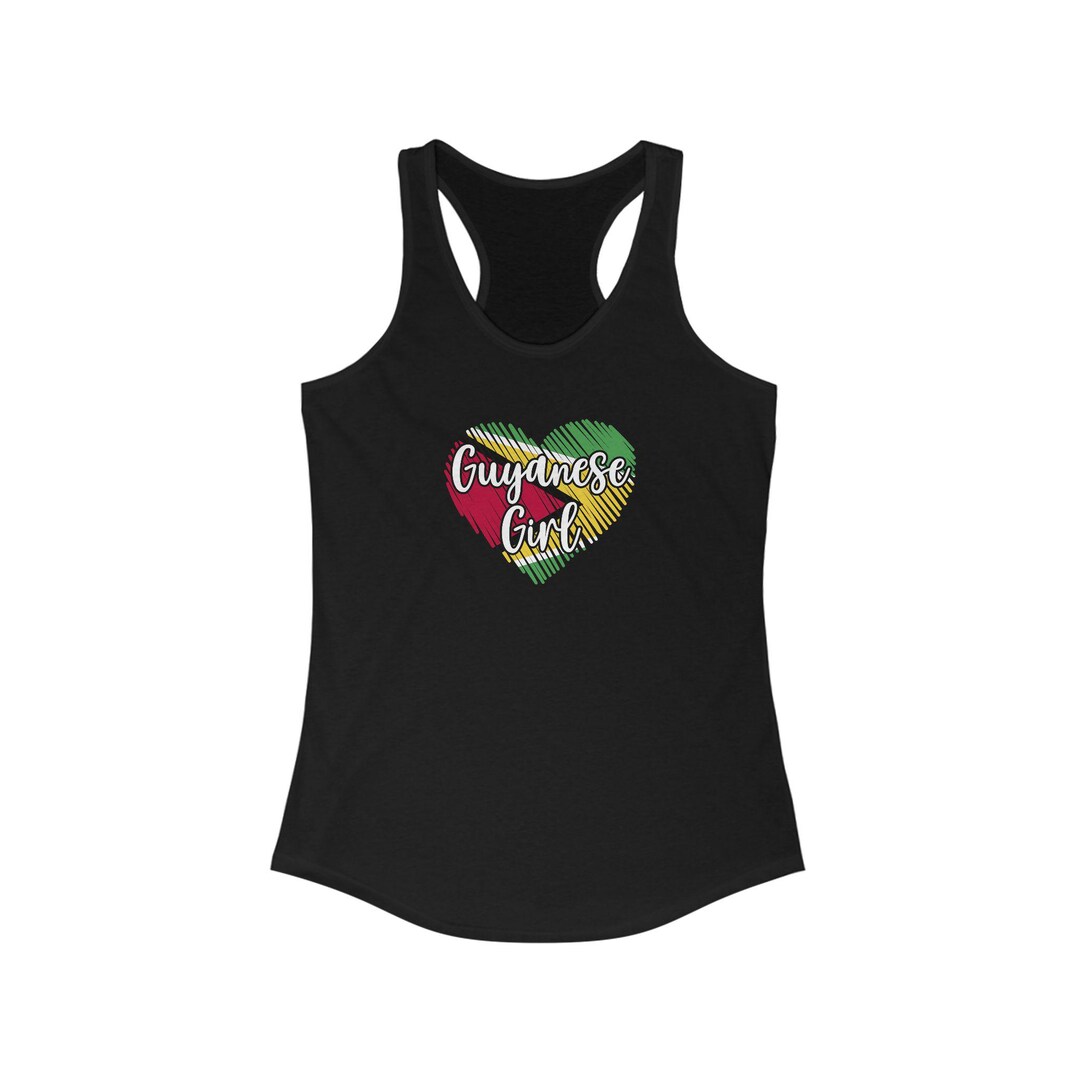 Guyanese Girl Heart Design Ladies Tank Top | Stylish Caribbean Pride ...
