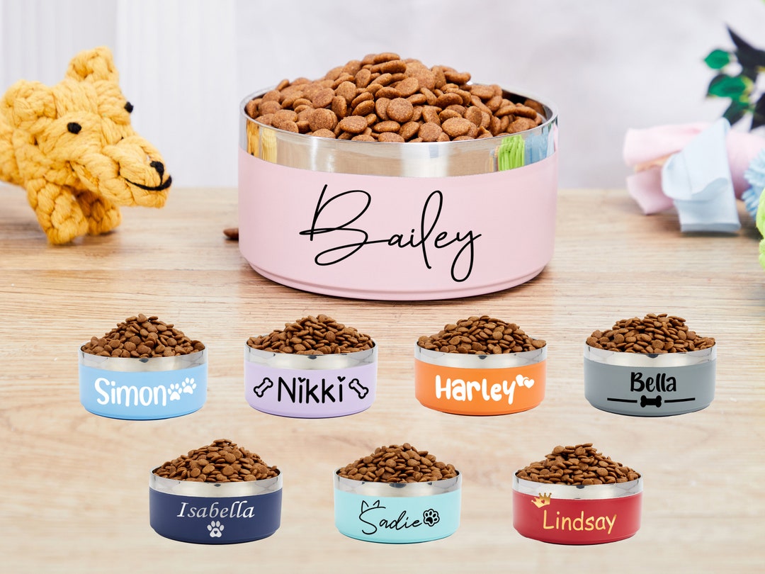 Personalized Dog Food Bowl With Name,dog Food Water Bowls,custom Dog ...