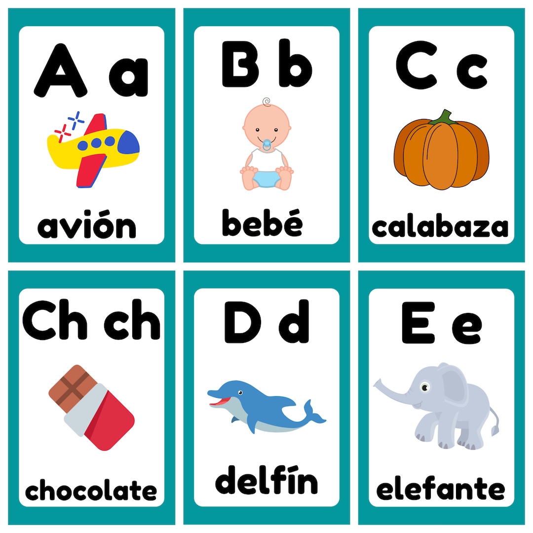 Spanish A to Z Educational Flashcards Set |alphabet Cards | Manuscript ...