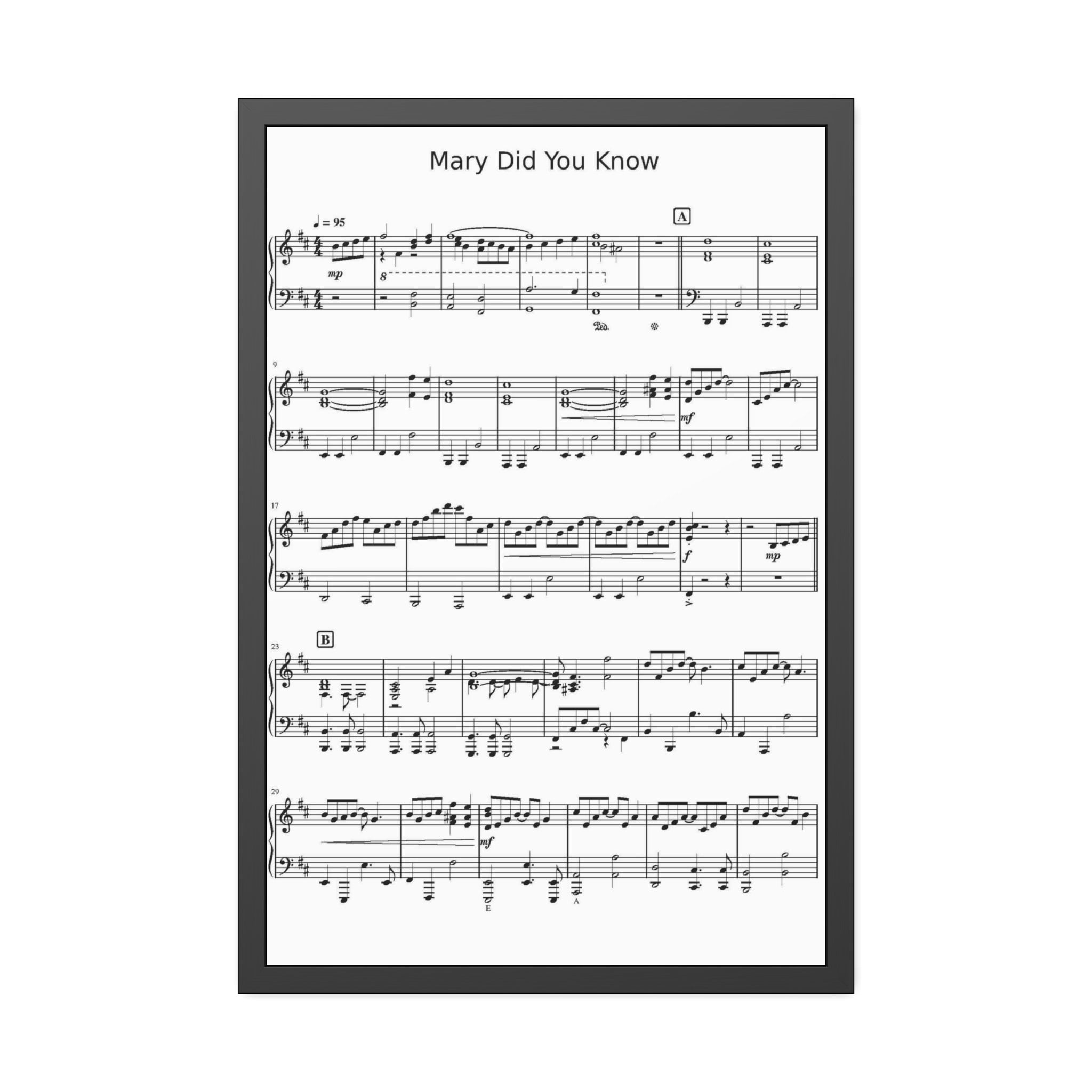 Mary, Did You Know? Christmas Carol Sheet Music (digital Print) - Etsy