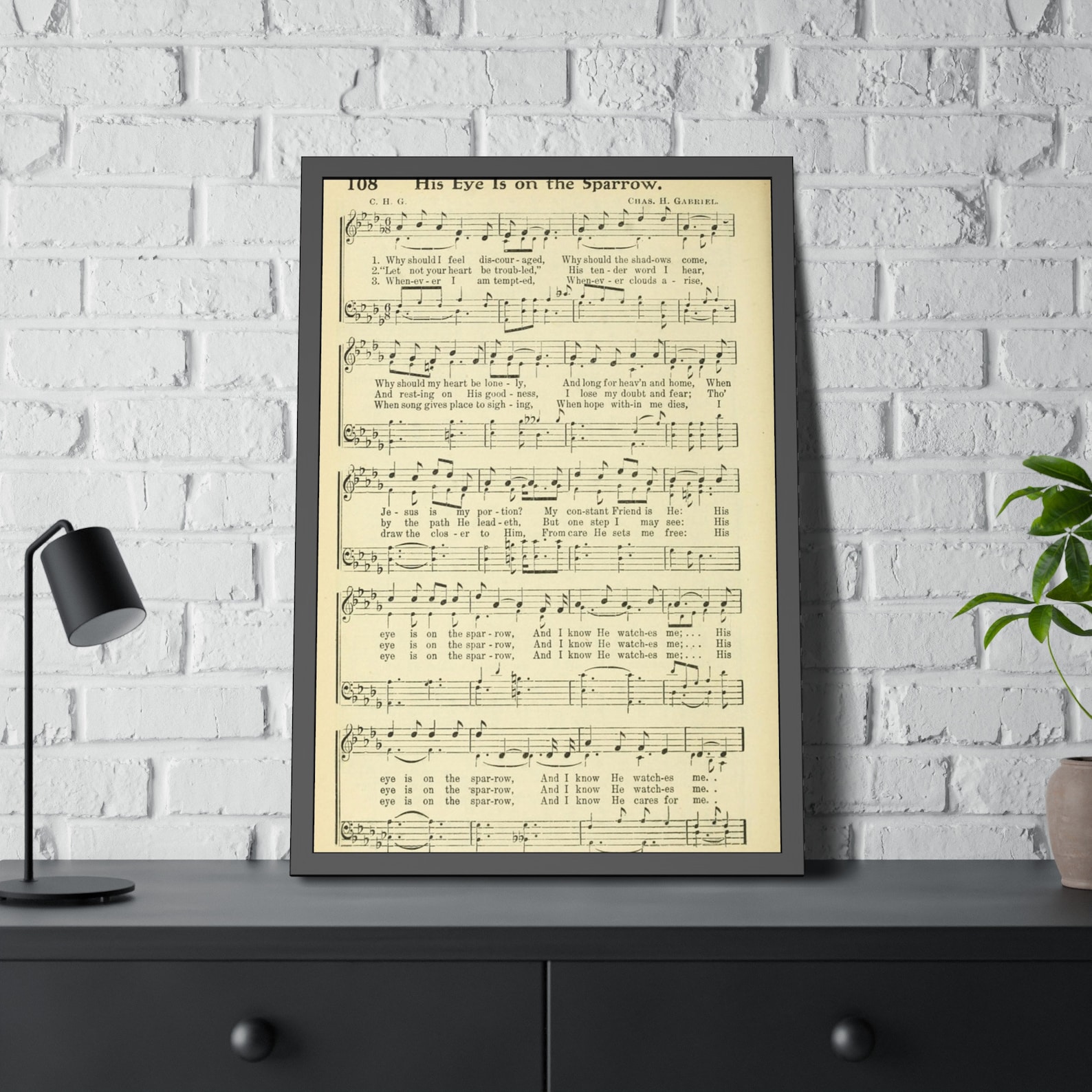 His Eye is on the Sparrow |printable Vintage Hymn | Sheet Music ...
