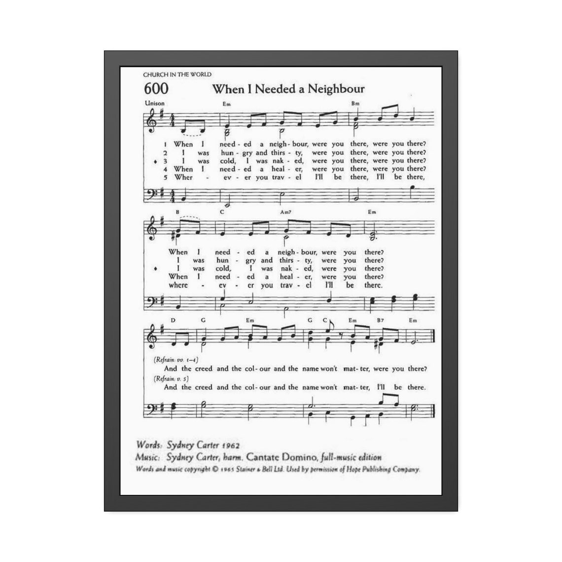 Vintage Hymn Sheet Music: When I Needed a Neighbour (instant Download ...