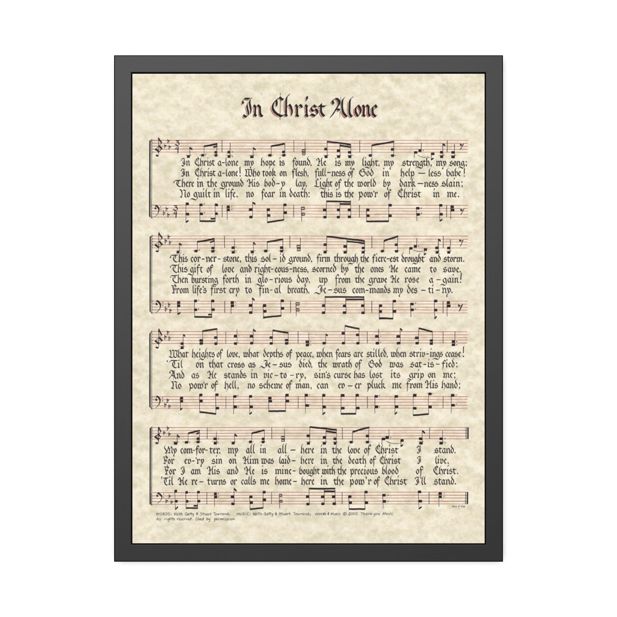 In Christ Alone |printable Vintage Hymn | Sheet Music | Instant ...