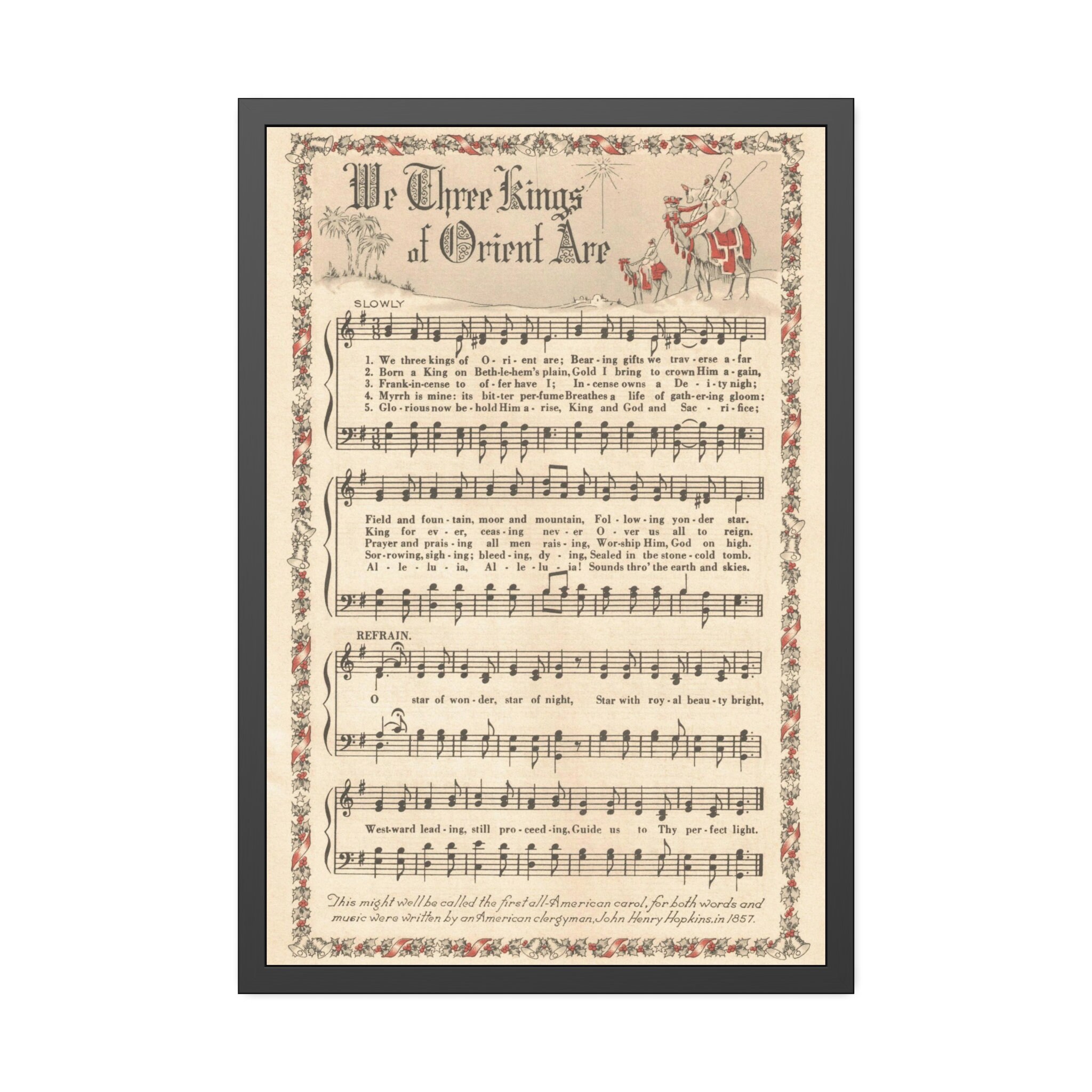 We Three Kings Christmas Carol |printable Vintage Hymn |sheet Music ...