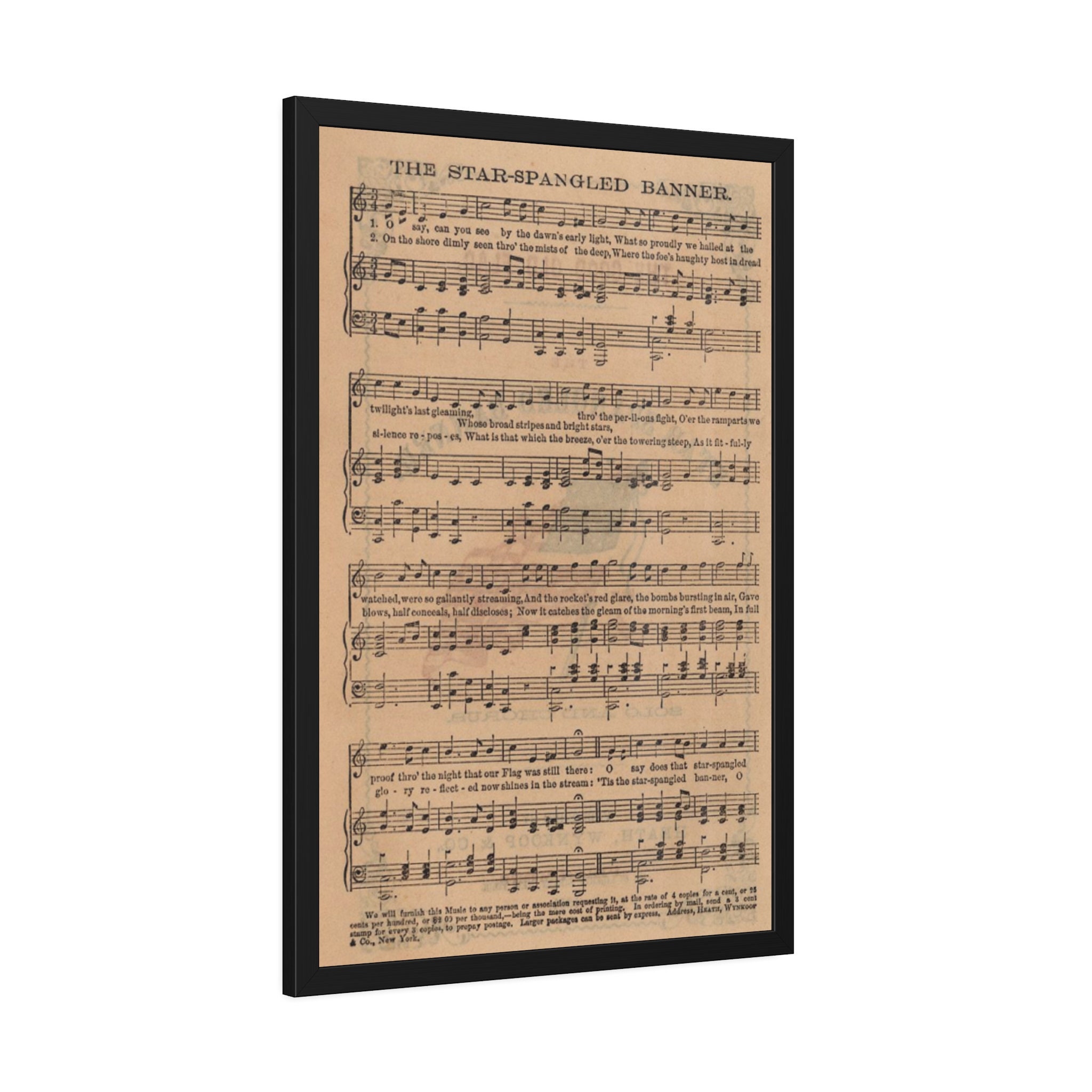 1861 Version of Printable Vintage Hymn Patriotic Sheet Music of "the ...