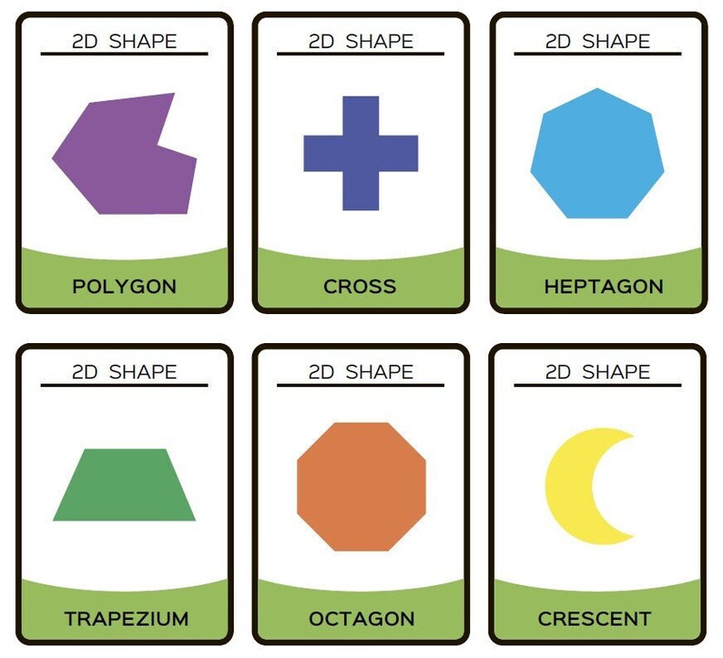 24 Shapes Educational Flashcards Set preschool Shapes - Etsy