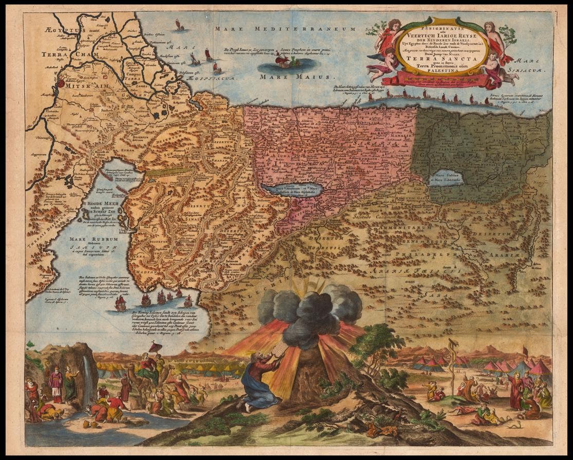 Israel Map 1677 | Vintage Map | Holy Land | Promised Land | Jewish ...