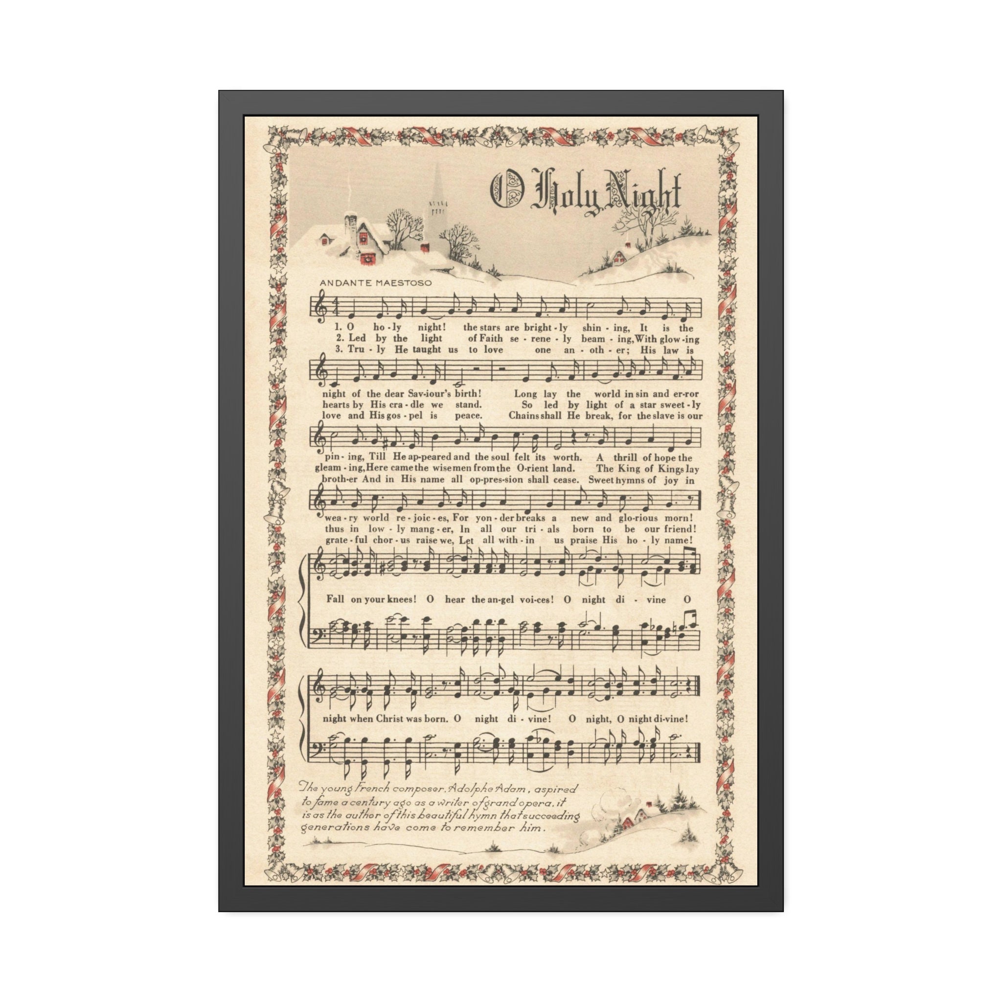 O Holy Night Christmas Carol Vintage Hymn |sheet Music | Instant ...
