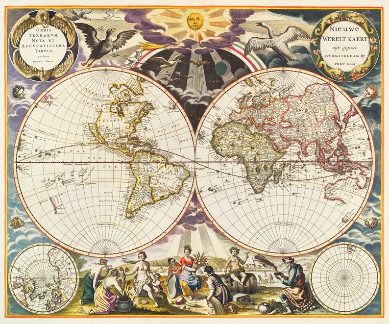 50 Vintage Maps of the World Poster| Antique Maps |vintage Maps|digital ...