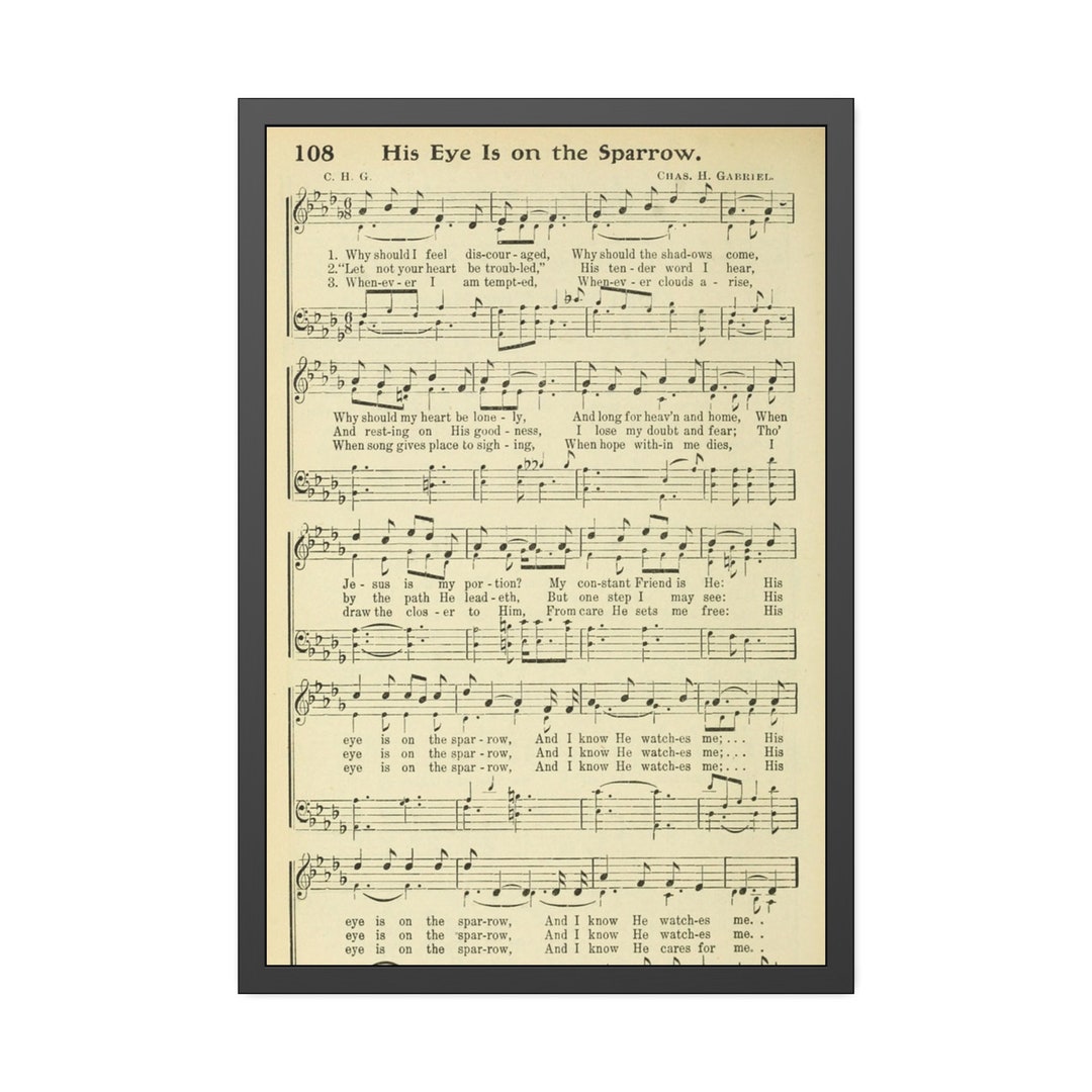 His Eye is on the Sparrow |printable Vintage Hymn | Sheet Music ...