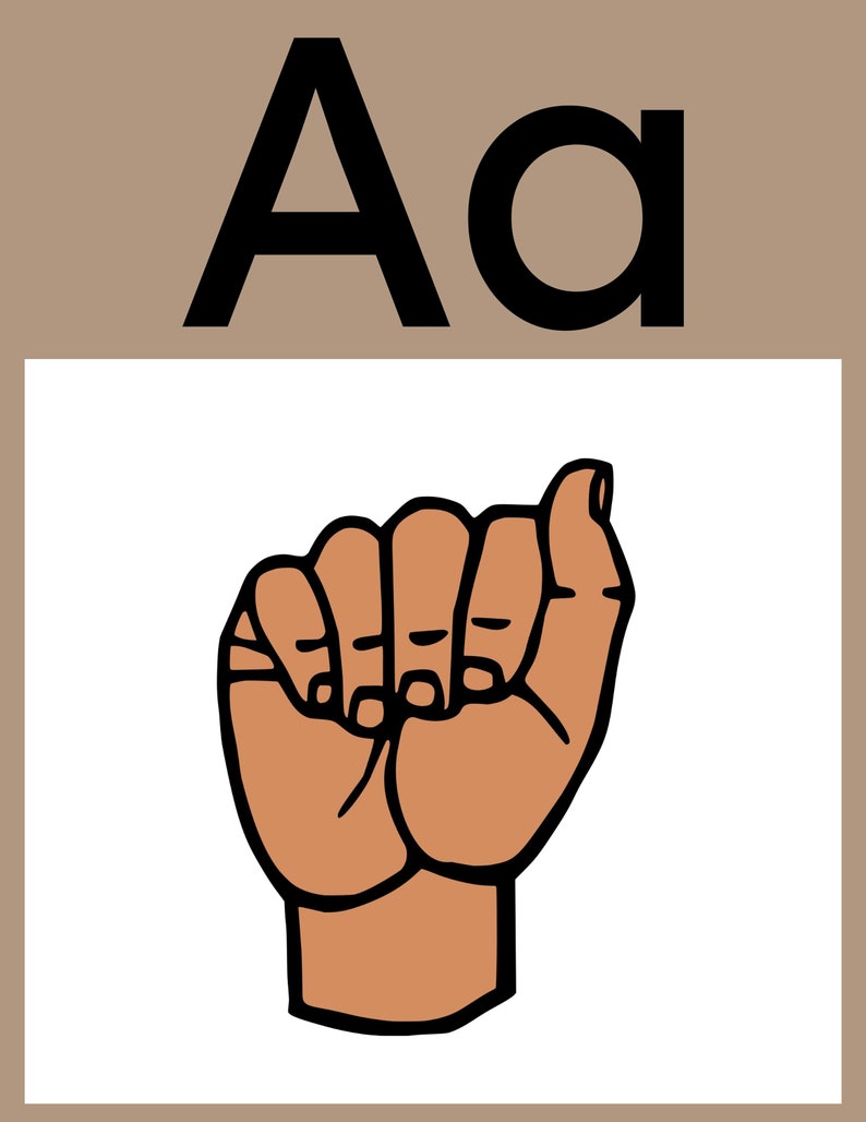ASL american Sign Language Alphabet & Numbers Posters PASTELS - Etsy
