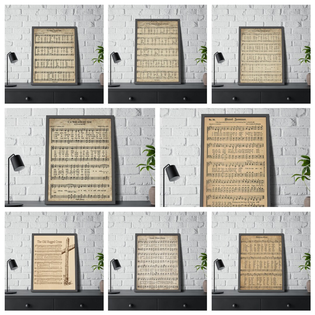 Vintage Hymn Sheet Music Prints: Set of 8 (digital Download) - Etsy