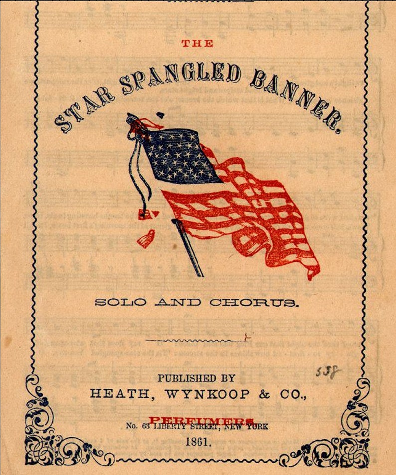 1861 Version of Printable Vintage Hymn Patriotic Sheet Music - Etsy