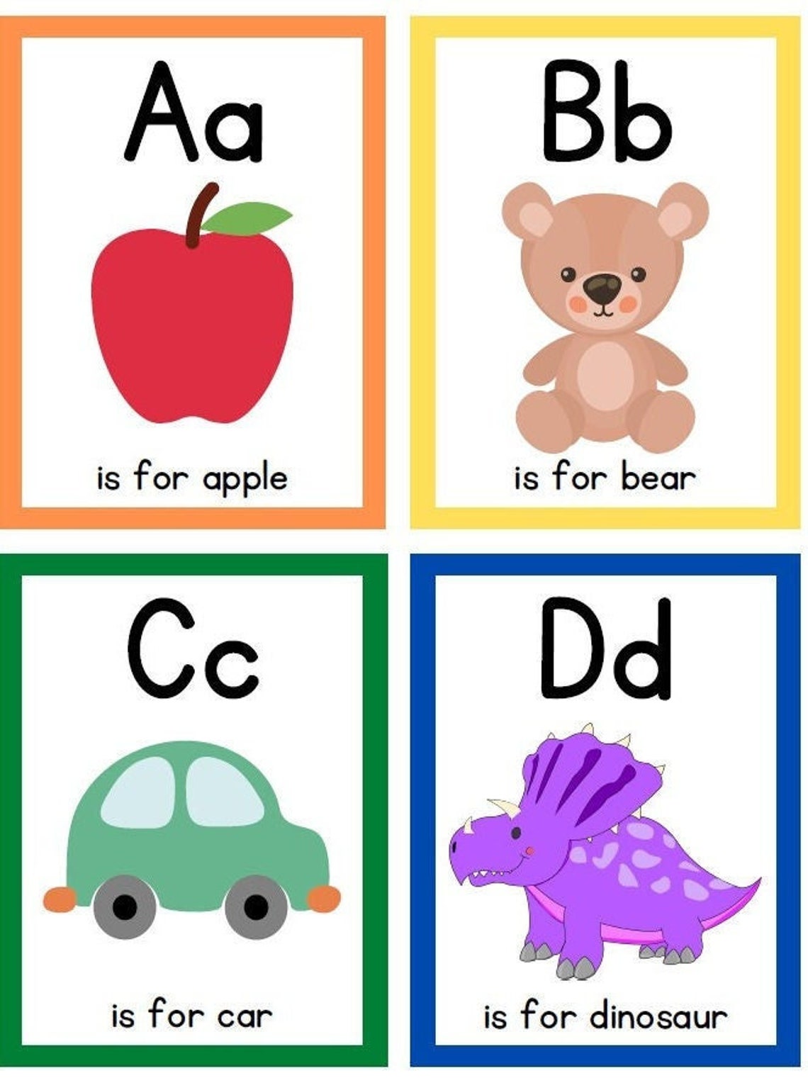 A to Z Educational Flashcards Set |alphabet Cards | Manuscript Print - Etsy
