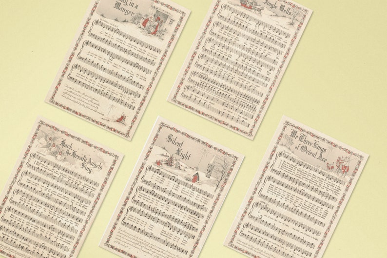 14 Digital Vintage Christmas Sheet Music Digital Paper - Etsy