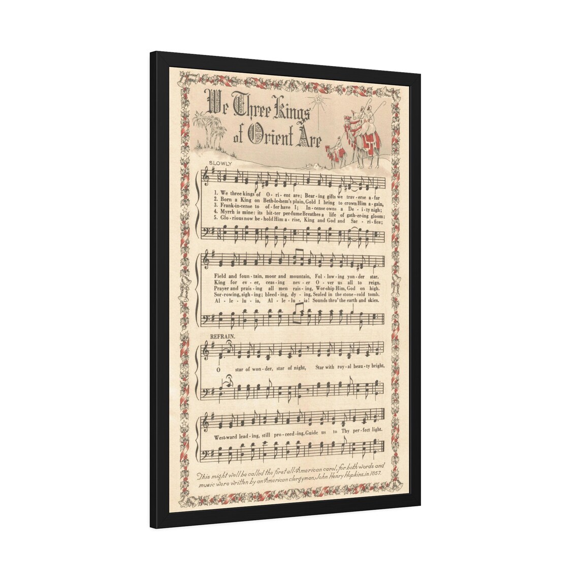 We Three Kings Christmas Carol |printable Vintage Hymn |sheet Music ...