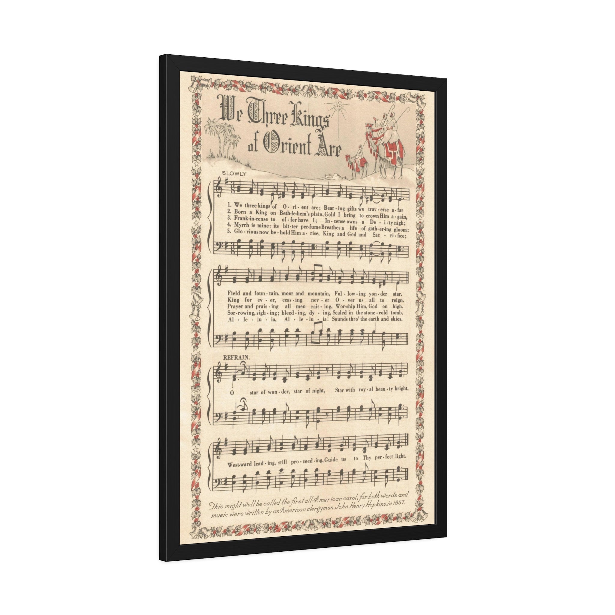 We Three Kings Christmas Carol |printable Vintage Hymn |sheet Music ...