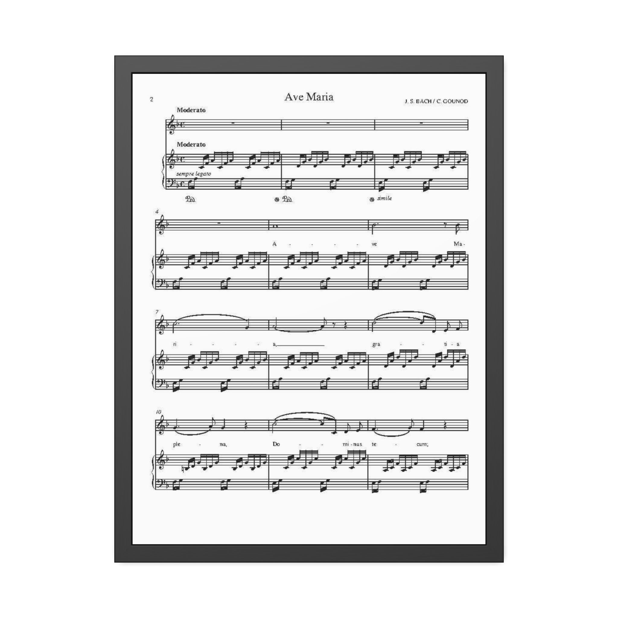 Vintage Ave Maria Hymn Sheet Music: Printable Piano Arrangement ...