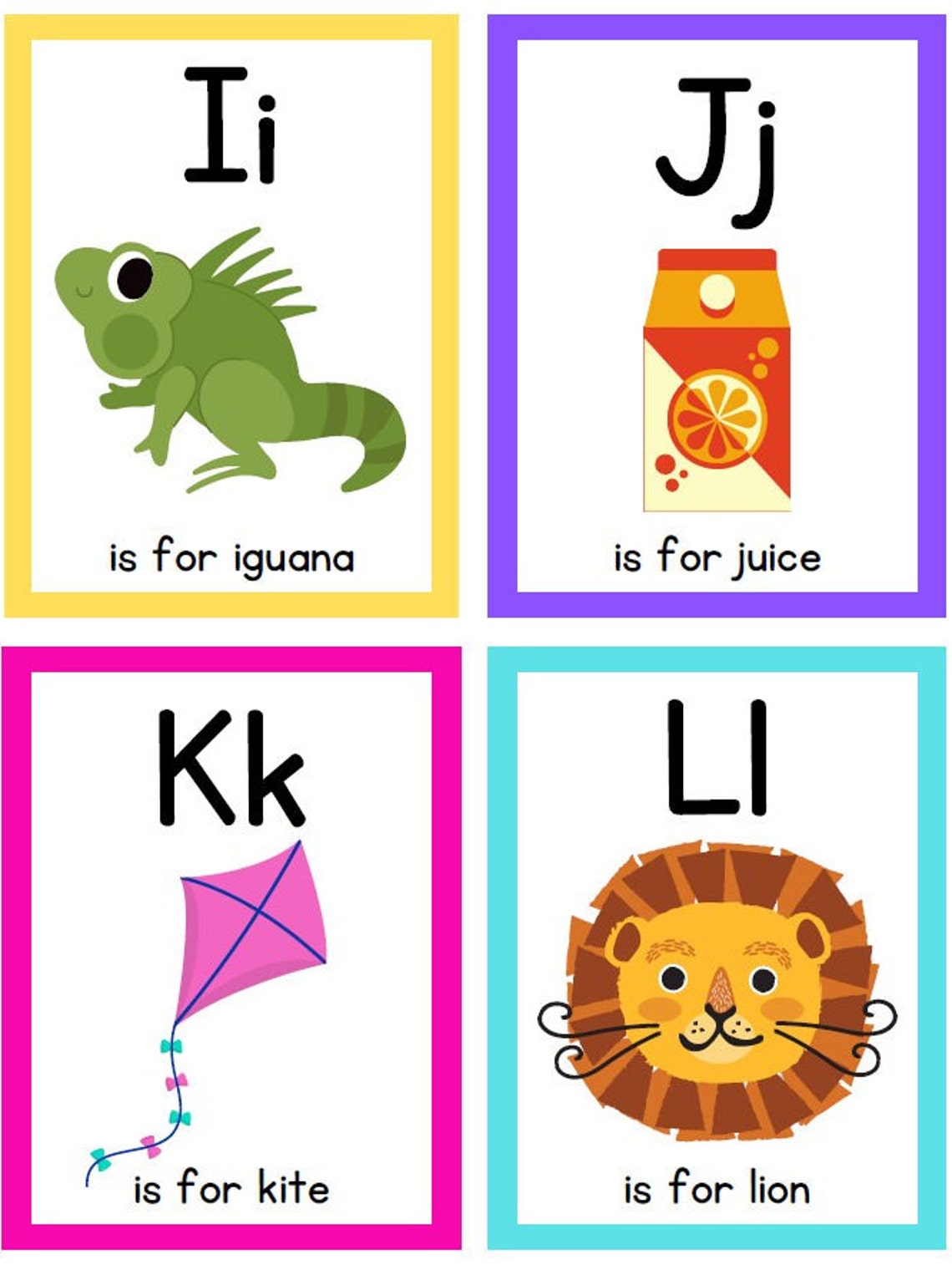 A to Z Educational Flashcards Set |alphabet Cards | Manuscript Print - Etsy