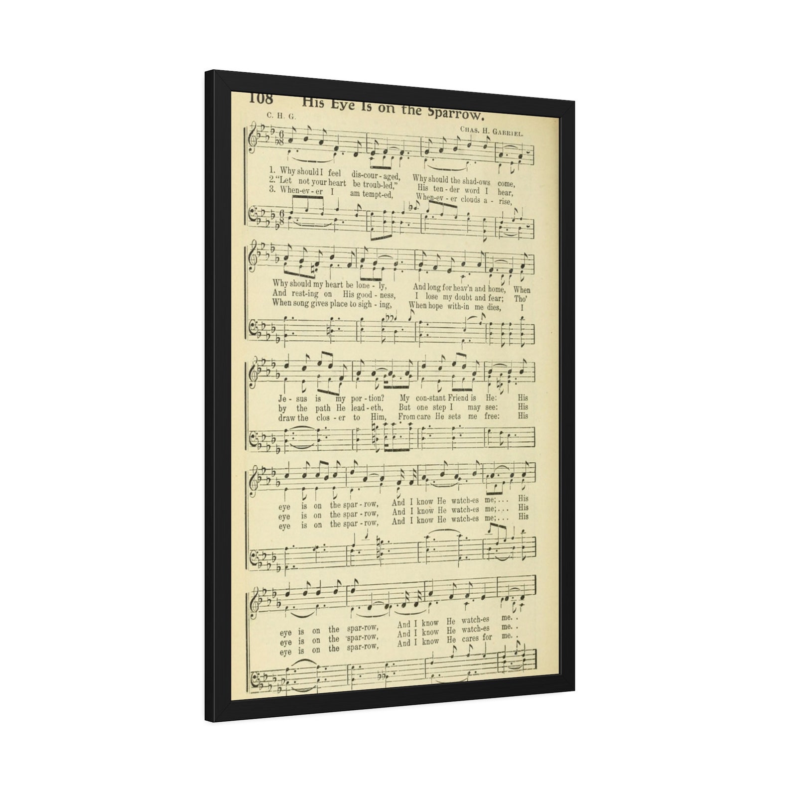 His Eye is on the Sparrow |printable Vintage Hymn | Sheet Music ...